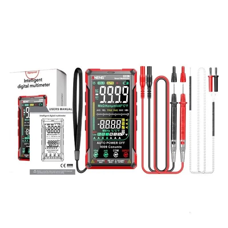 ANENG 622B Smart Multimeter Тестер диодов цифровой мультиметр ЖК-дисплей 9999 отсчетов автоматический диапазон