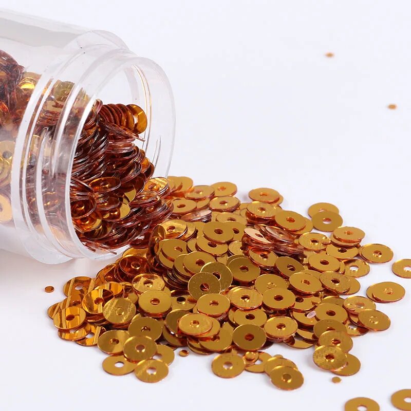 Круглые блестки из ПВХ isequins серебристого цвета 4 мм Dark Gold