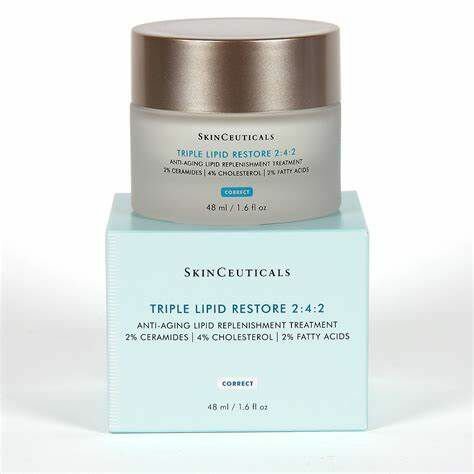 SkinCeuticals Антивозрастной крем Triple lipid repair 2:4:2 восстанавливает липидный баланс клеток и питает сухую кожу. восстановление липидного баланса питание сухой кожи увлажнение