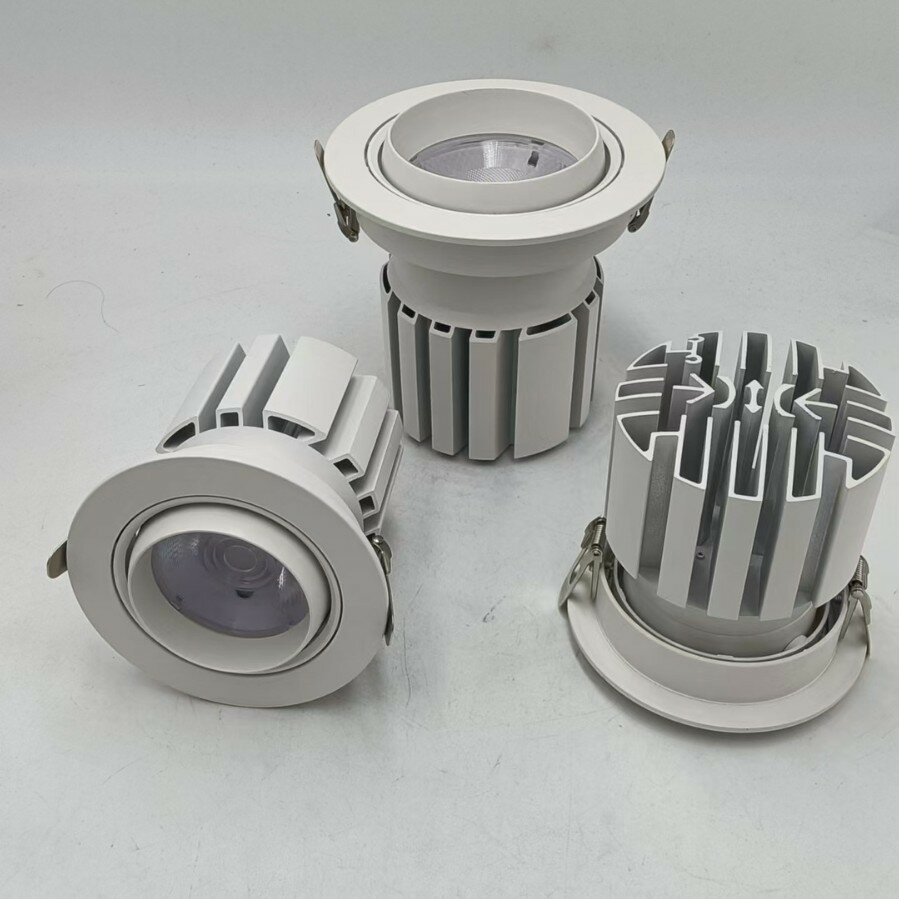 Встроенная светодиодная точечная лампа COB высокий CRI 6000K холодный белый 80 мм вырез 15 Вт