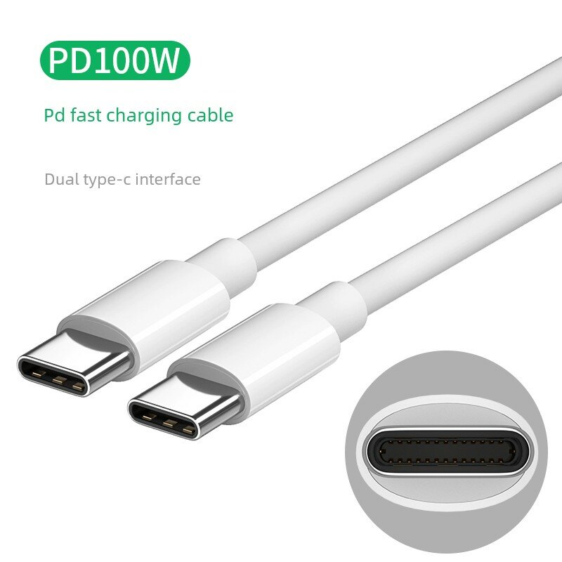 USB-C двойной конец кабель 1.5м с 100Вт PD быстрой зарядкой для iPhone, Samsung, Huawei, Xiaomi, ноутбука,