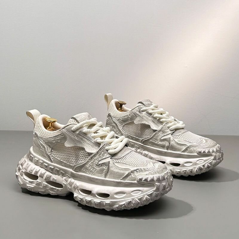 LUO Обувь женская Высокая обувь Мартенские ботинки стиль ретро/White