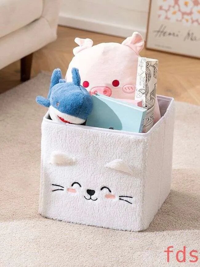 Корзина для игрушек длина 30 см, ширина 30 см, высота 30 см 1 шт, белый