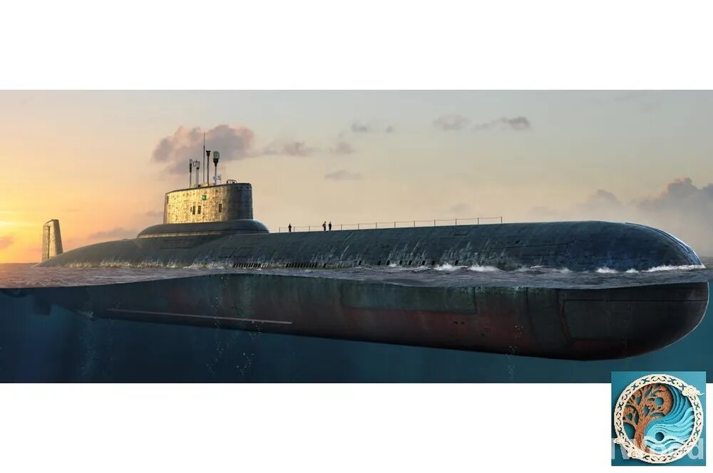 Hobbyboss 83532 1:350 Атомная подводная лодка класса "Тайфун ВМФ России Сборная модель судна
