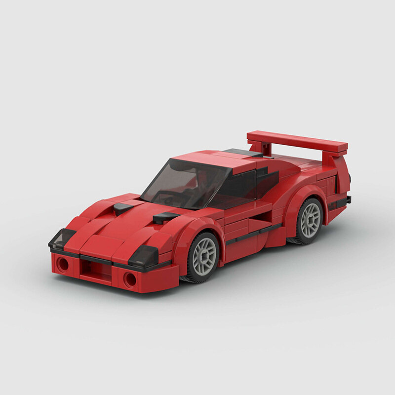 Игрушка для сборки MOC Ferrari F40, креативный автомобиль с 6 сетками, всего 197 строительных блоков