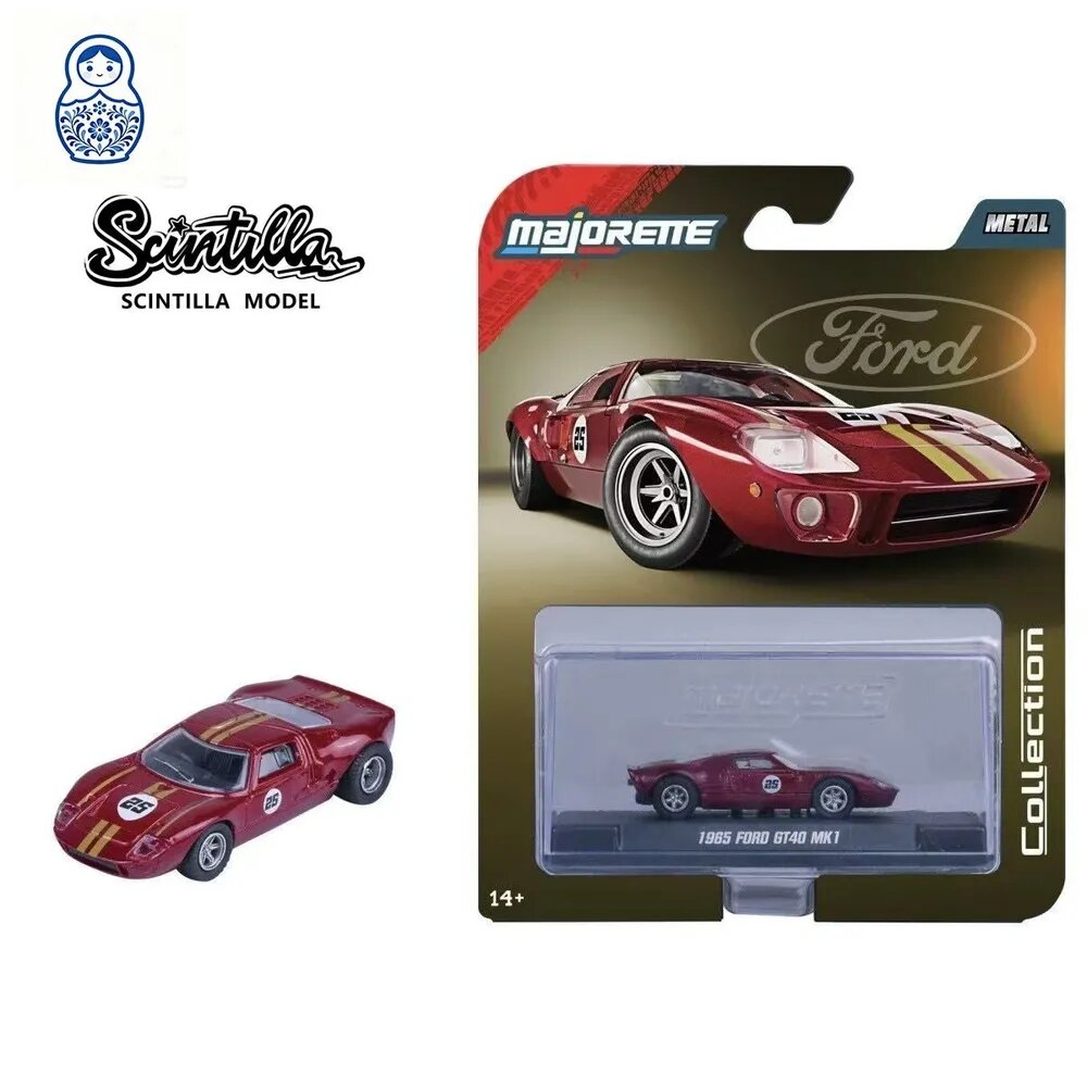 Масштабная модель автомобиля majorette 1/64 #collection 1965 FORD GT40 MK1 Alloy Car Model Collection Gift