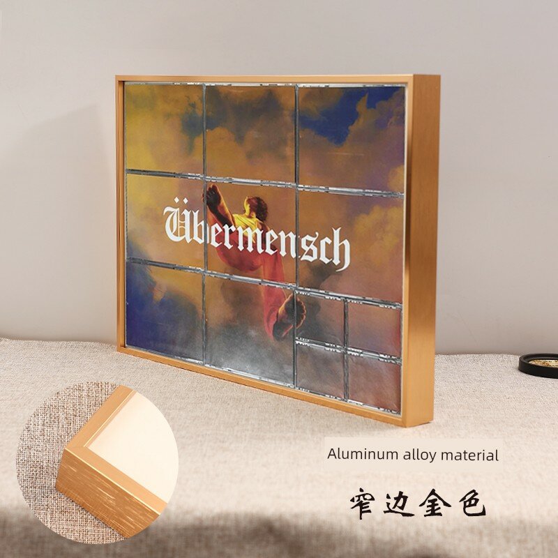 Двойная сторона дисплей-рейка для альбома GD All in, 38x43 см акриловое стекло, алюминиевая рамка, золотая настенная