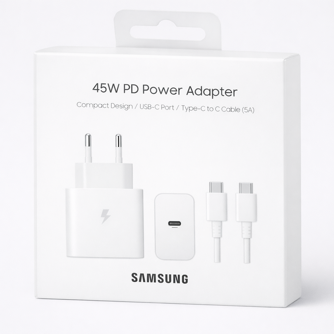 Зарядное устройство Samsung 45 Вт PD PPS Super Fast GaN 1,8 м USB C (EP-T4510) Белый Original