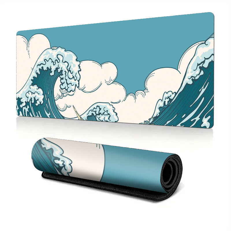 Коврик для стола и клавиатуры игрового типа с аниме тематикой анти скользящий увеличенный размер на основе резины