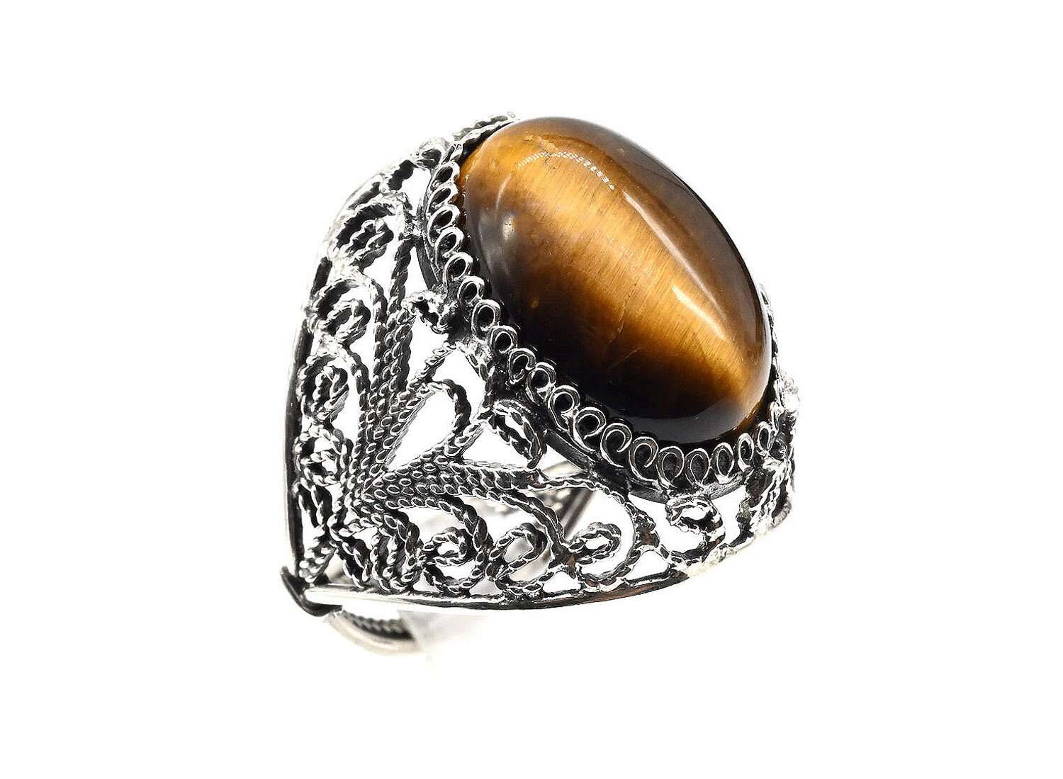 Кольцо, тигровый глаз