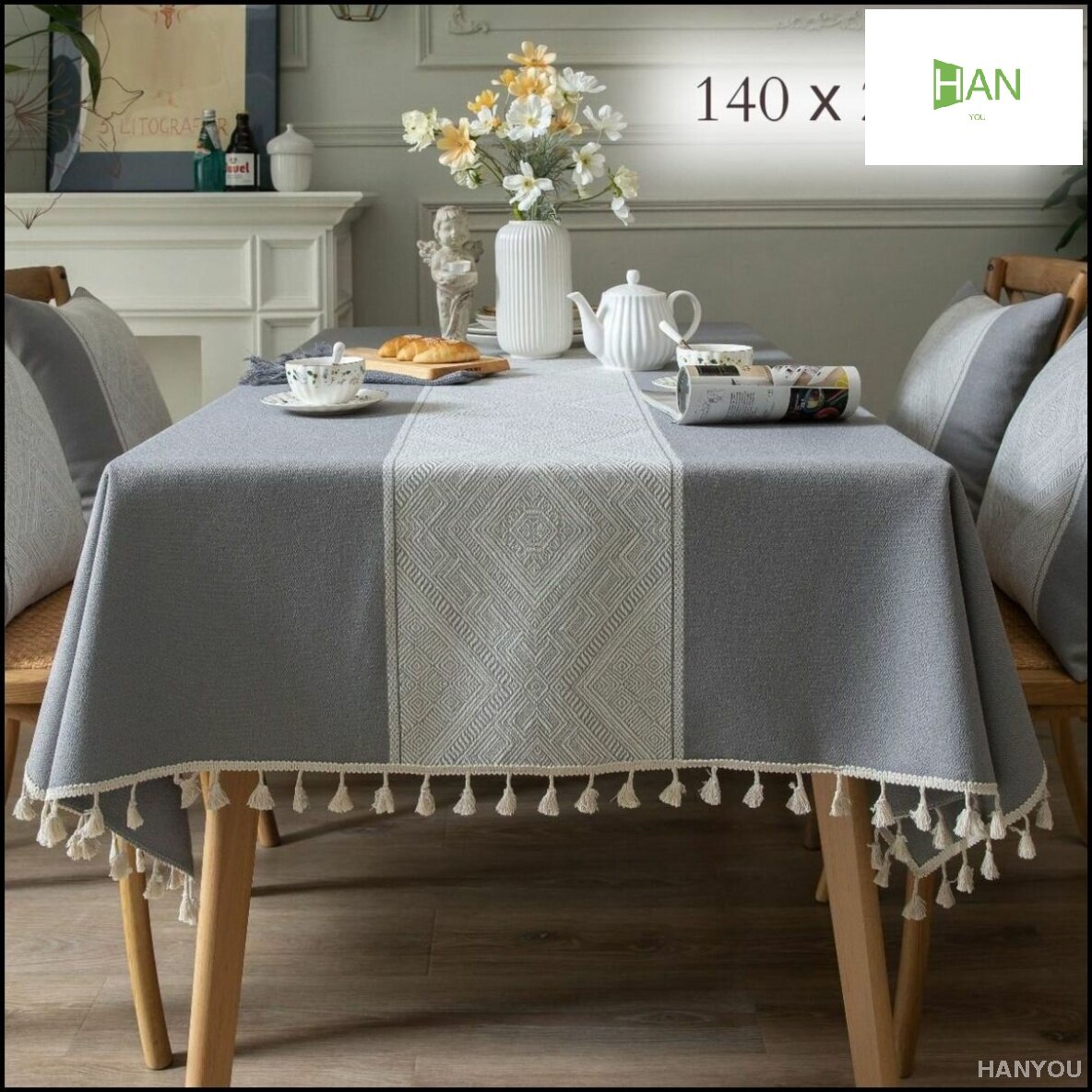 Скатерть FRAUNI 140x220 см из поликоттона бестселлер BLUELLE MALL
