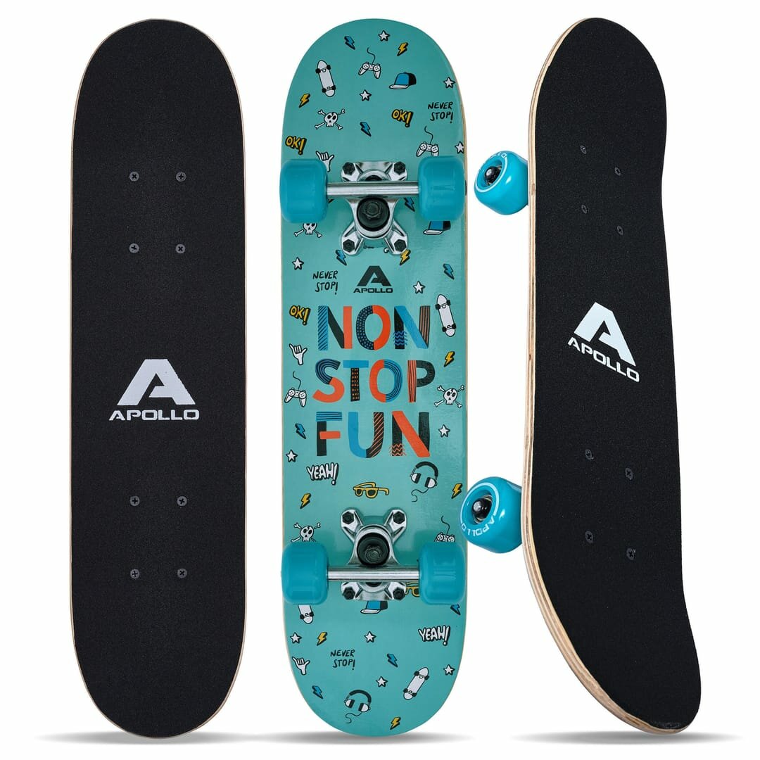 DECATHLON скейтборд Apollo FunFun, 61 см, светло-синий/оранжевый