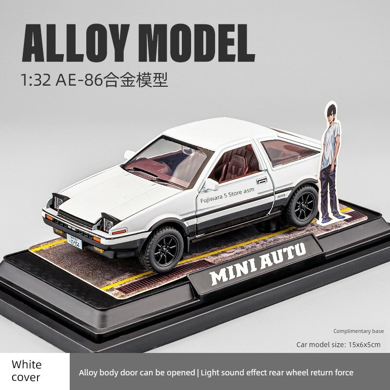 Модель автомобиля Toyota AE86 JDM из сплава, белая капот, масштаб 1:18, коллекционная кованая модель
