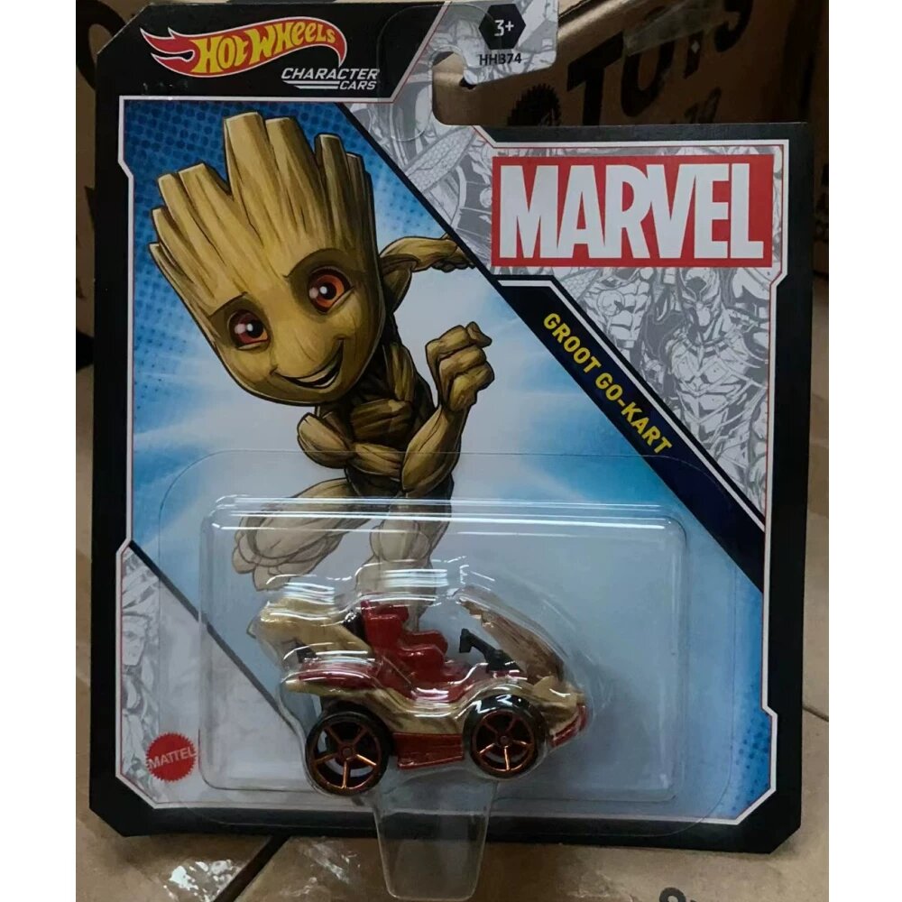Hot Wheels Грут Го-Карт Алюминиевая Модель Автомобиля, Коллекционная Игрушка из Marvel, Масштаб 1:64
