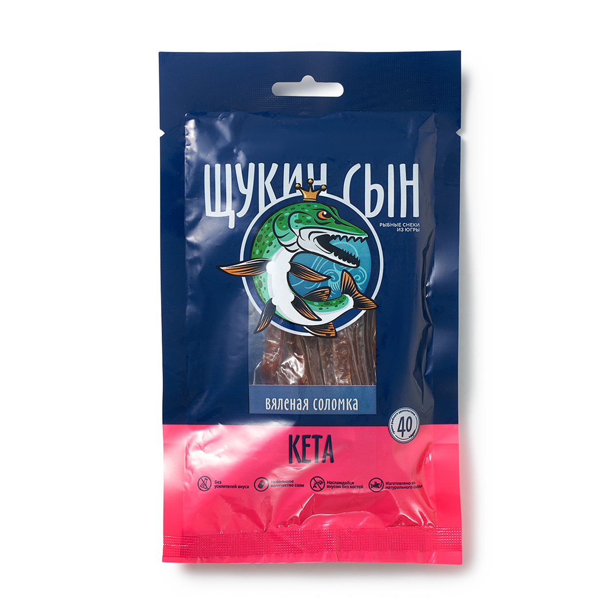 Вяленая кета «Щукин сын», без добавок, 40 граммов, 1 упаковка