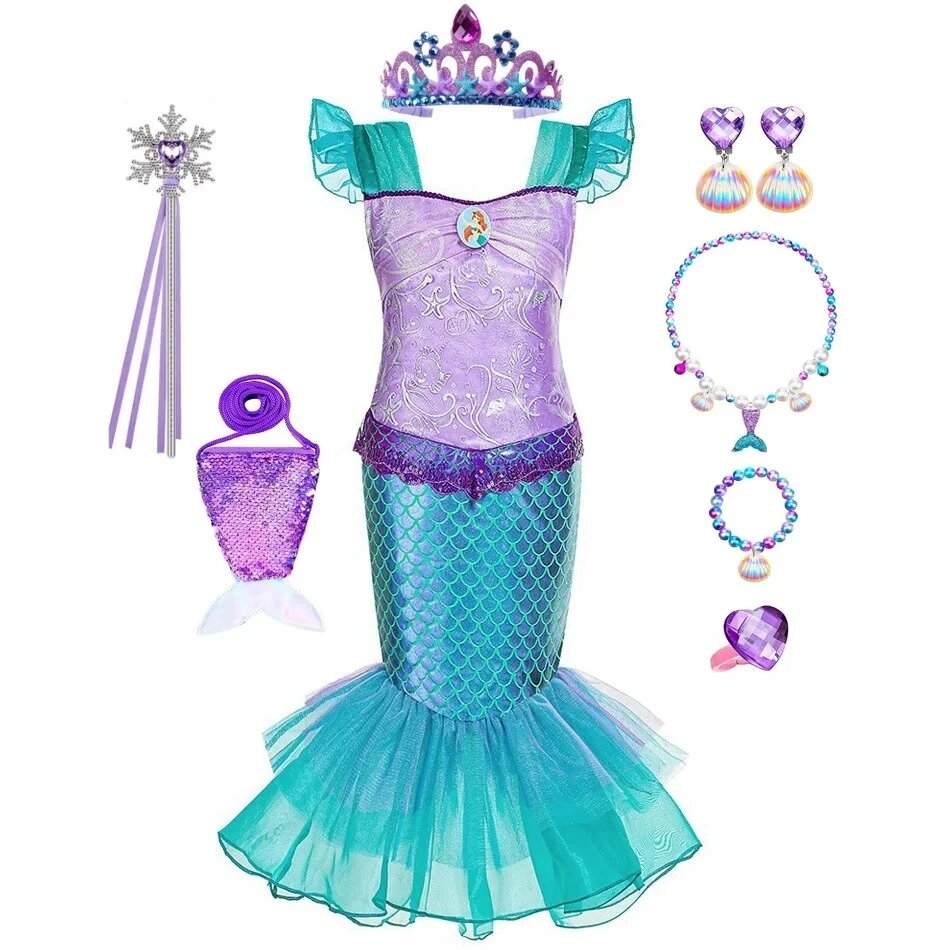 Детское платье русалки, размер 2-3T (Tag 100), Dress 10