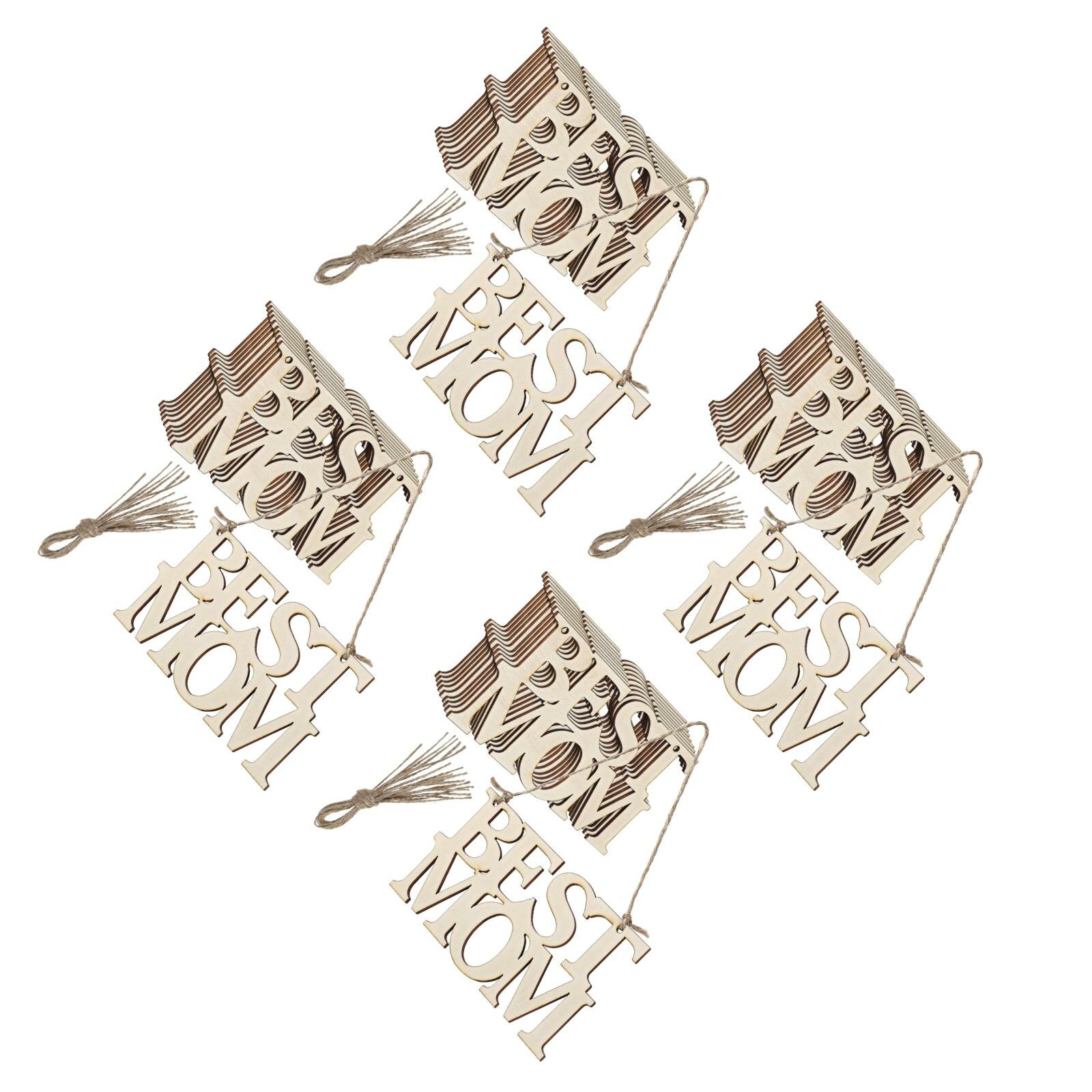 Набор из 40 деревянных табличек с надписями для дня матери, незаконченные изделия для декора