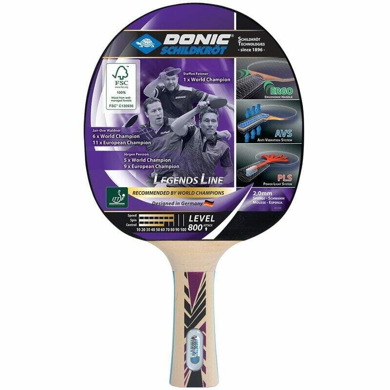 DECATHLON Ракетка для настольного тенниса Donic Legends 800, анатомическая, многоцветный