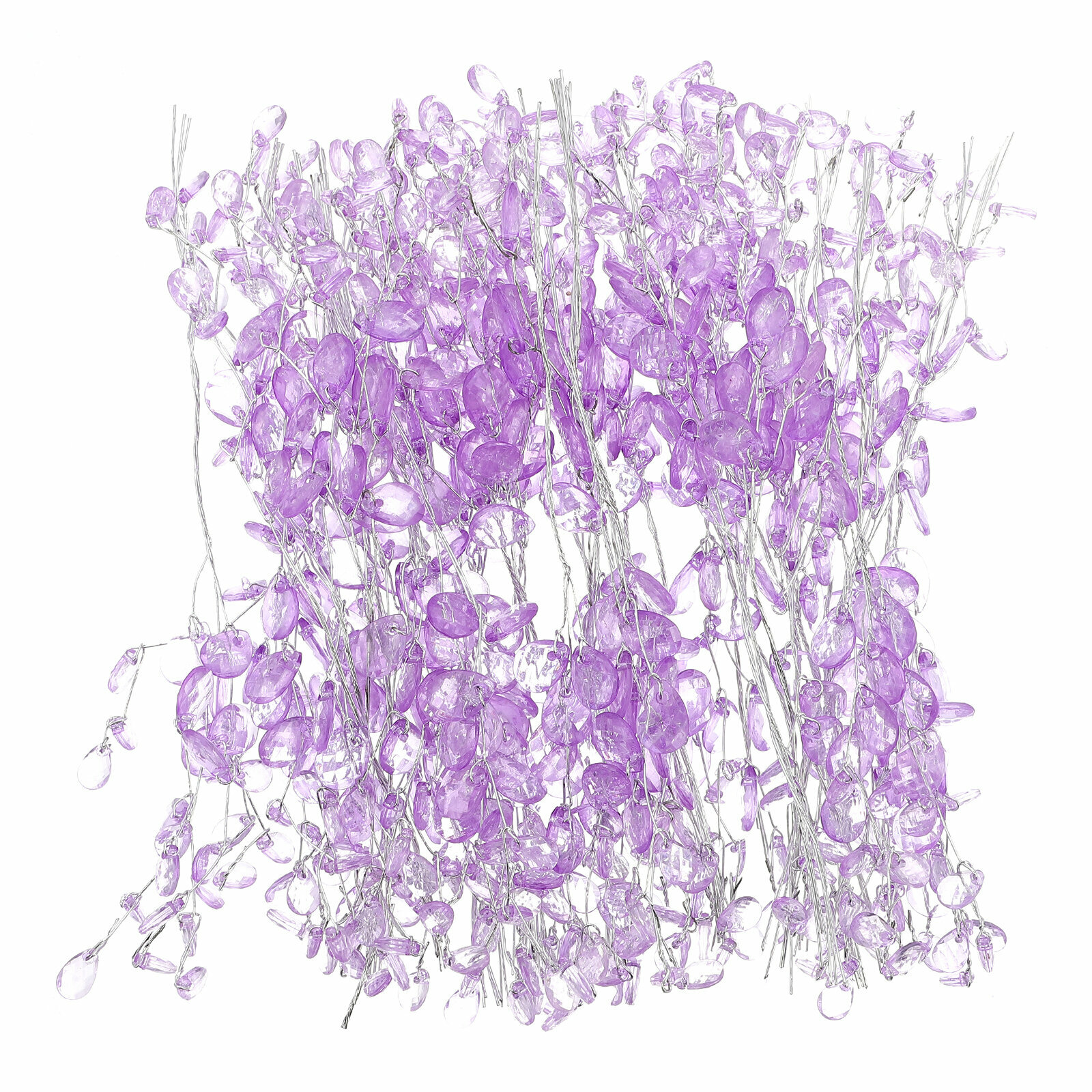 Декоративные цветочные украшения своими руками, искусственные короткие веточки, веточки в форме капли, цветы из акриловых бусин (фиолетовые, 50 шт. (возможны различия в цвете)) 1 упаковка