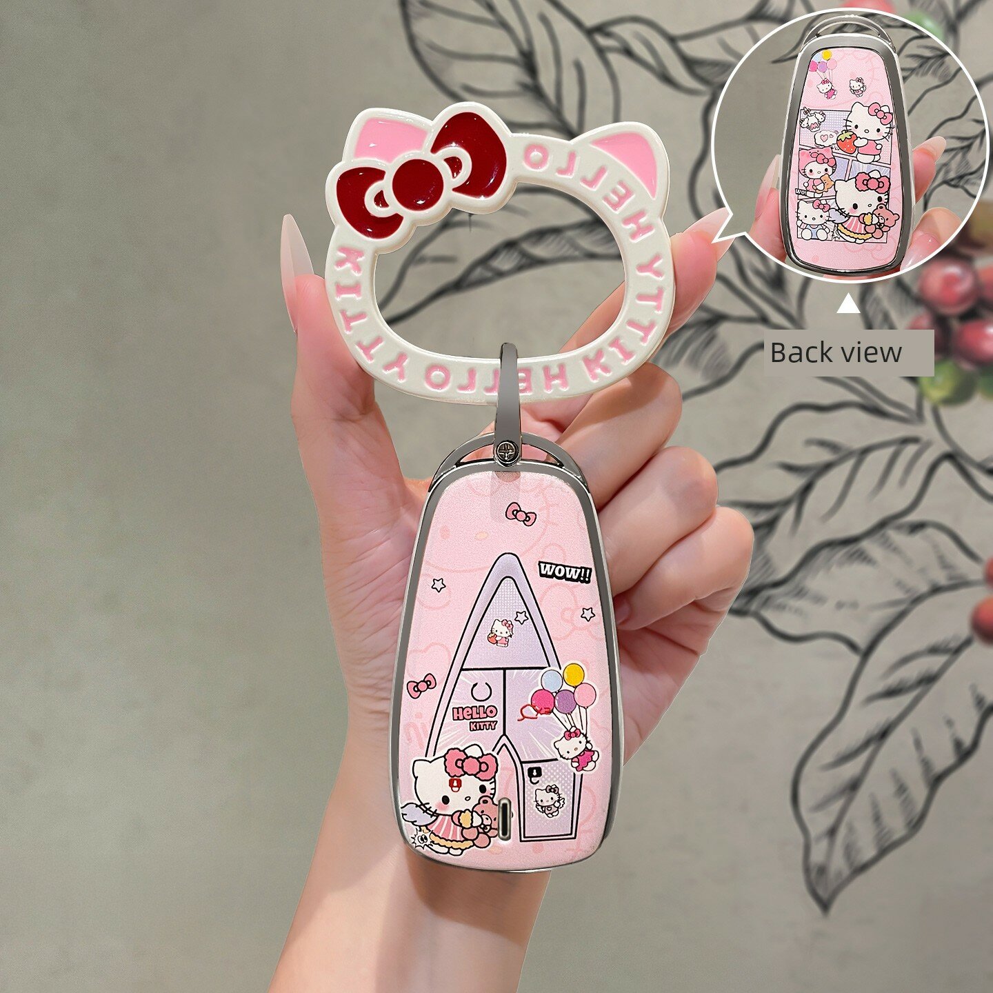 Брелок Hello Kitty с бантом и красной лентой для автомобильных ключей