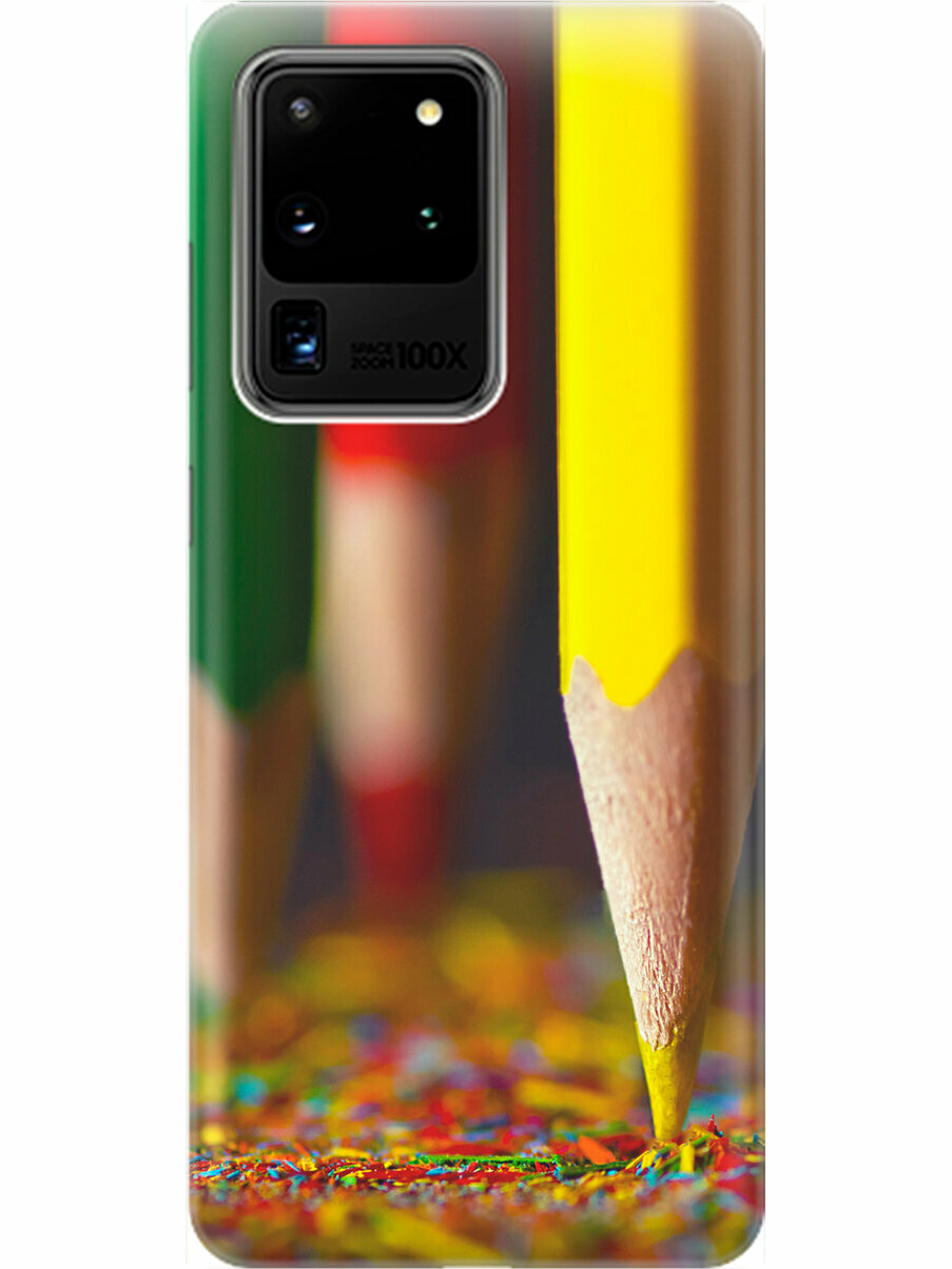 Ультратонкий силиконовый чехол-накладка для Samsung Galaxy S20 Ultra с принтом "Желтый карандаш"