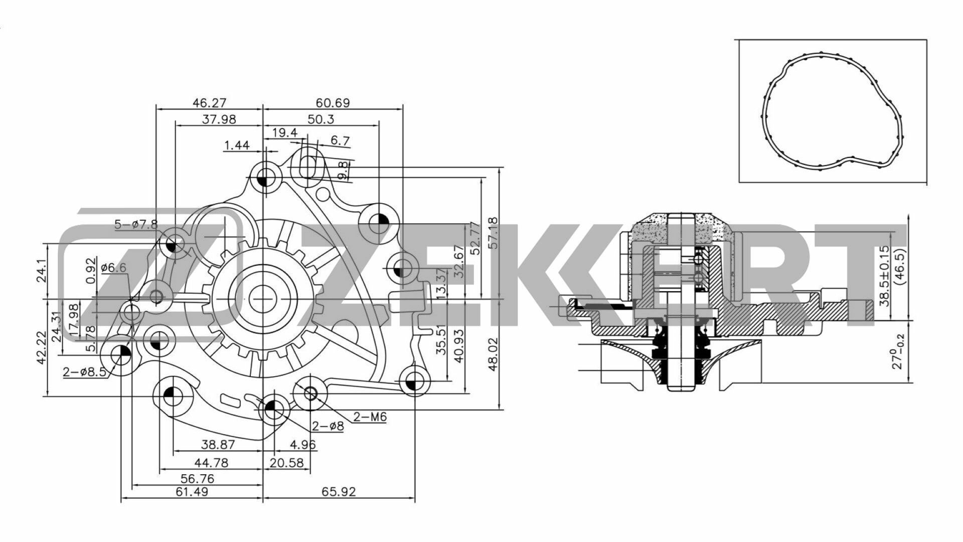 Помпа водяная для Ford Focus IV 18-, Kuga III 19-, Opel Corsa F 19-, Peugeot 308 II 18-, Citroen C4 Cactus 18-