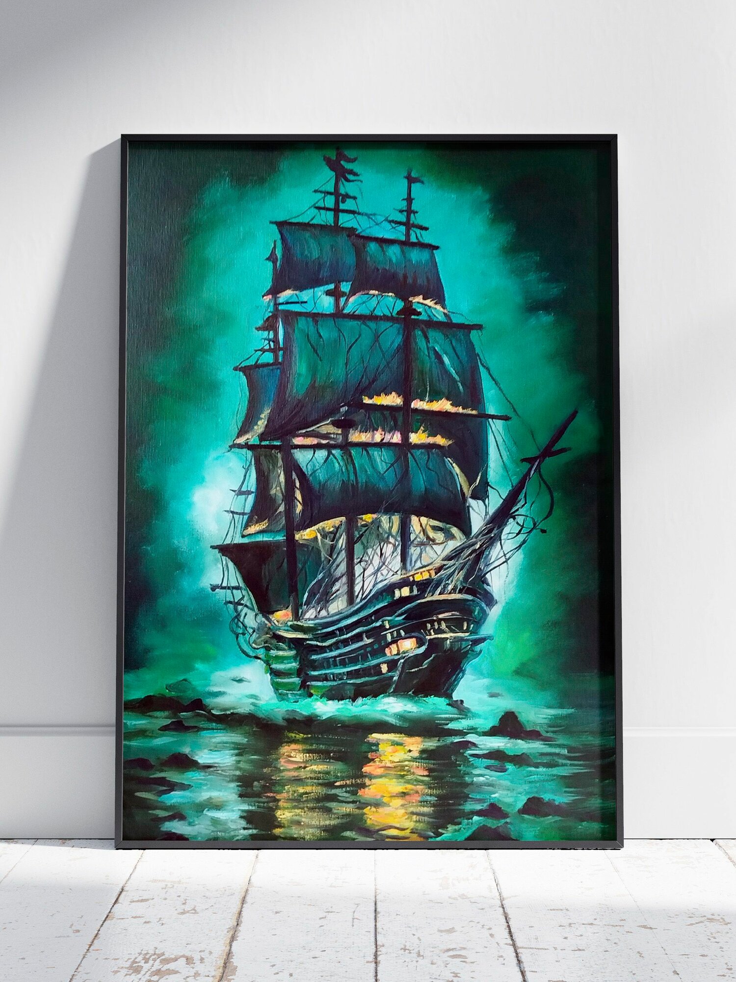Плакат на стену для интерьера Транспорт и техника (Летучий Голландец - The Flying Dutchman 1) - Постер по машине формата A4 (21x30 см)