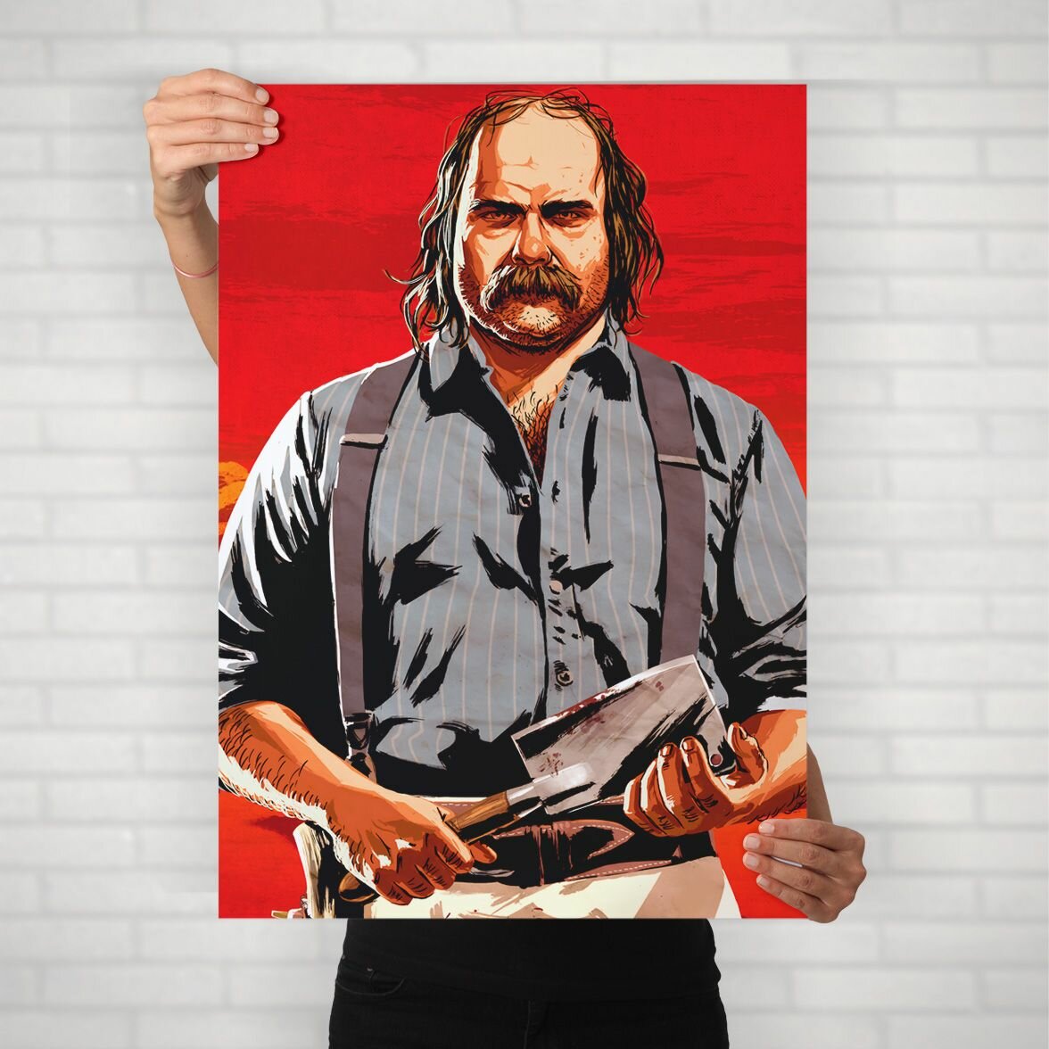 Плакат на стену для интерьера Red Dead Redemption 2 (Саймон Пирсон) - Постер по игре формата А1 (60x84 см)