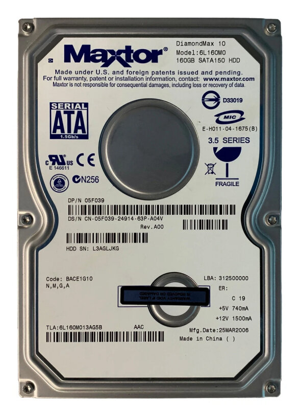 Жесткий диск Dell 5F039 160Gb SATA 3,5" HDD