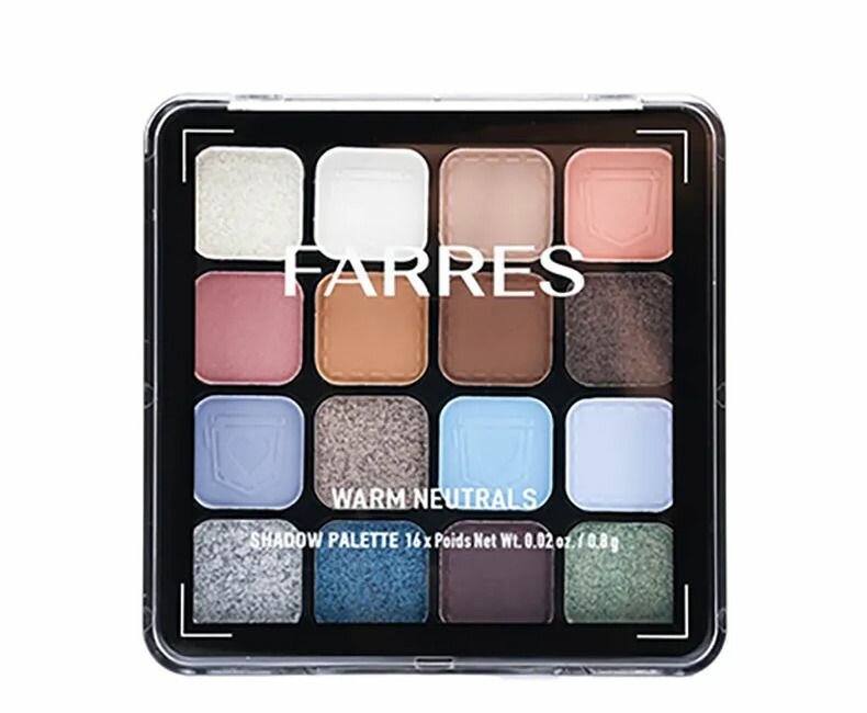 Тени для век FARRES 1844-02 16 цветов Warm Neutrals
