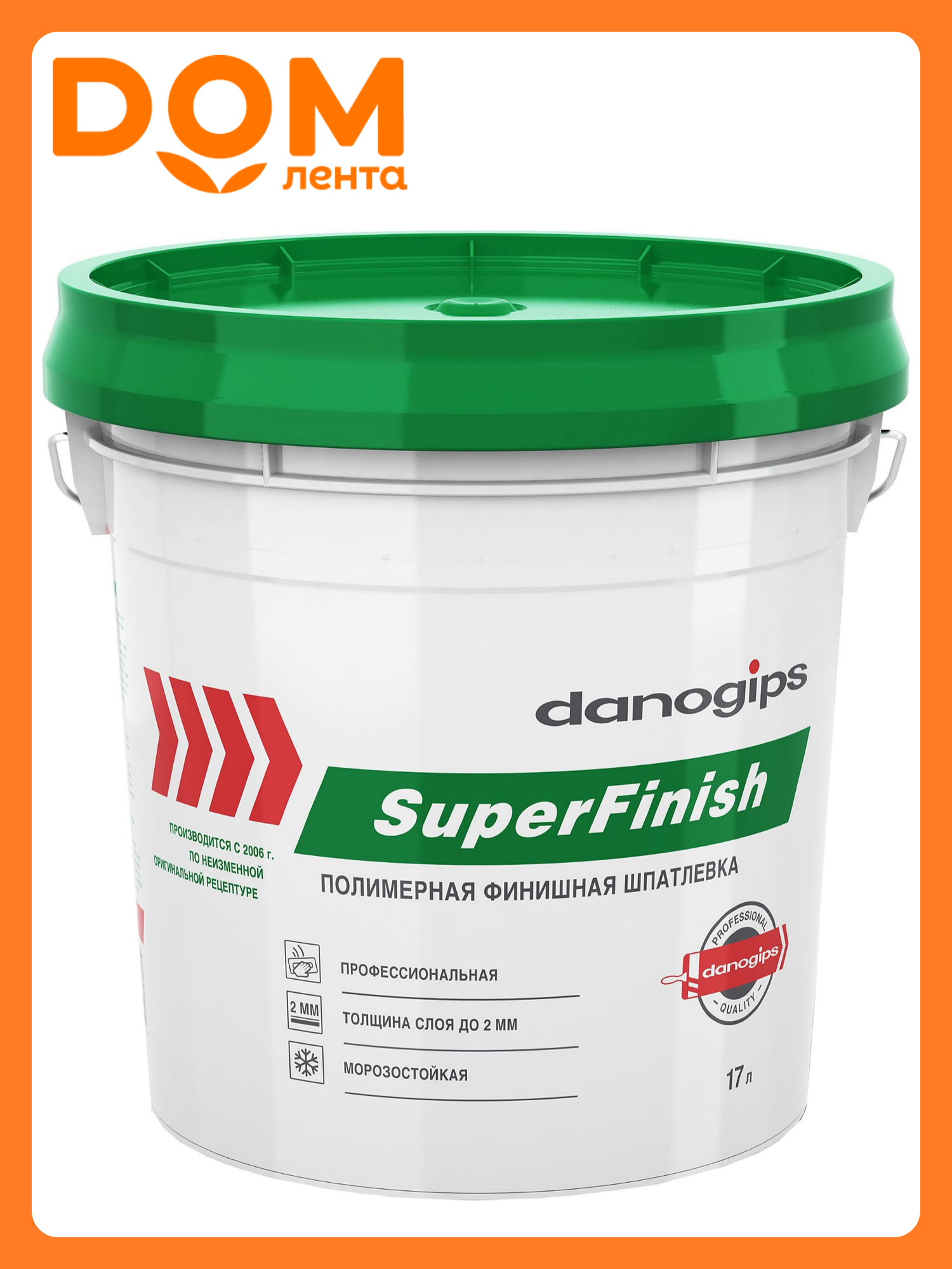 Шпаклевка финишная полимерная DANOGIPS SuperFinish белая 28 кг