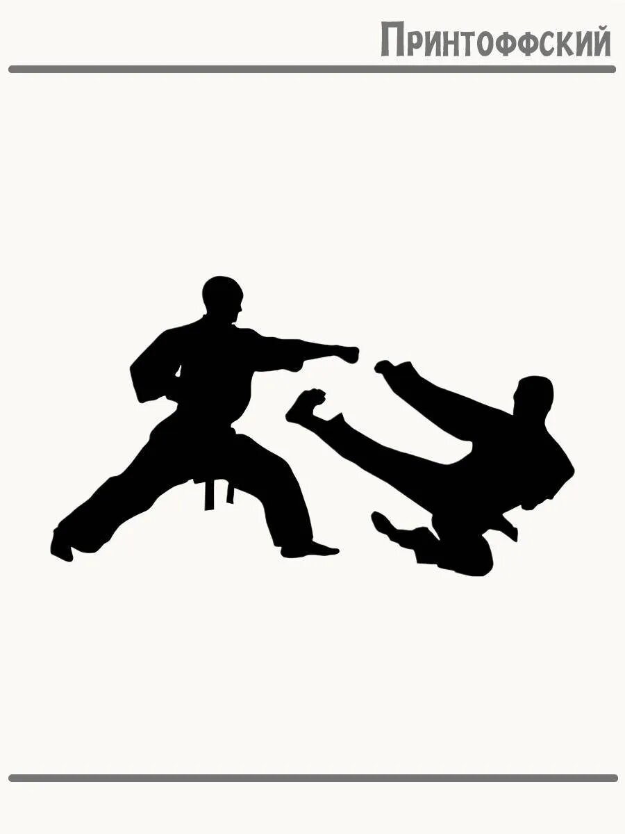 Термонаклейка для одежды и аксессуаров DTF-печать Карате Японское Боевое Искусство