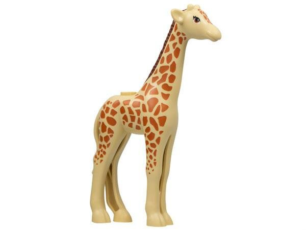 Деталь Lego bb1280c01pb01 Giraffe, Friends with Reddish Brown Mane, Dark Orange Eyes and Spots Pattern