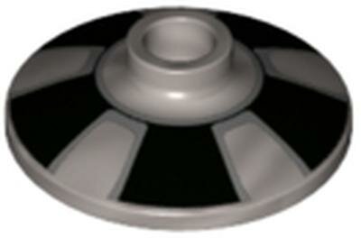 Деталь Lego 4740pb022 Dish 2 x 2 Inverted (Radar) with Black Trapezoids Hubcap Pattern