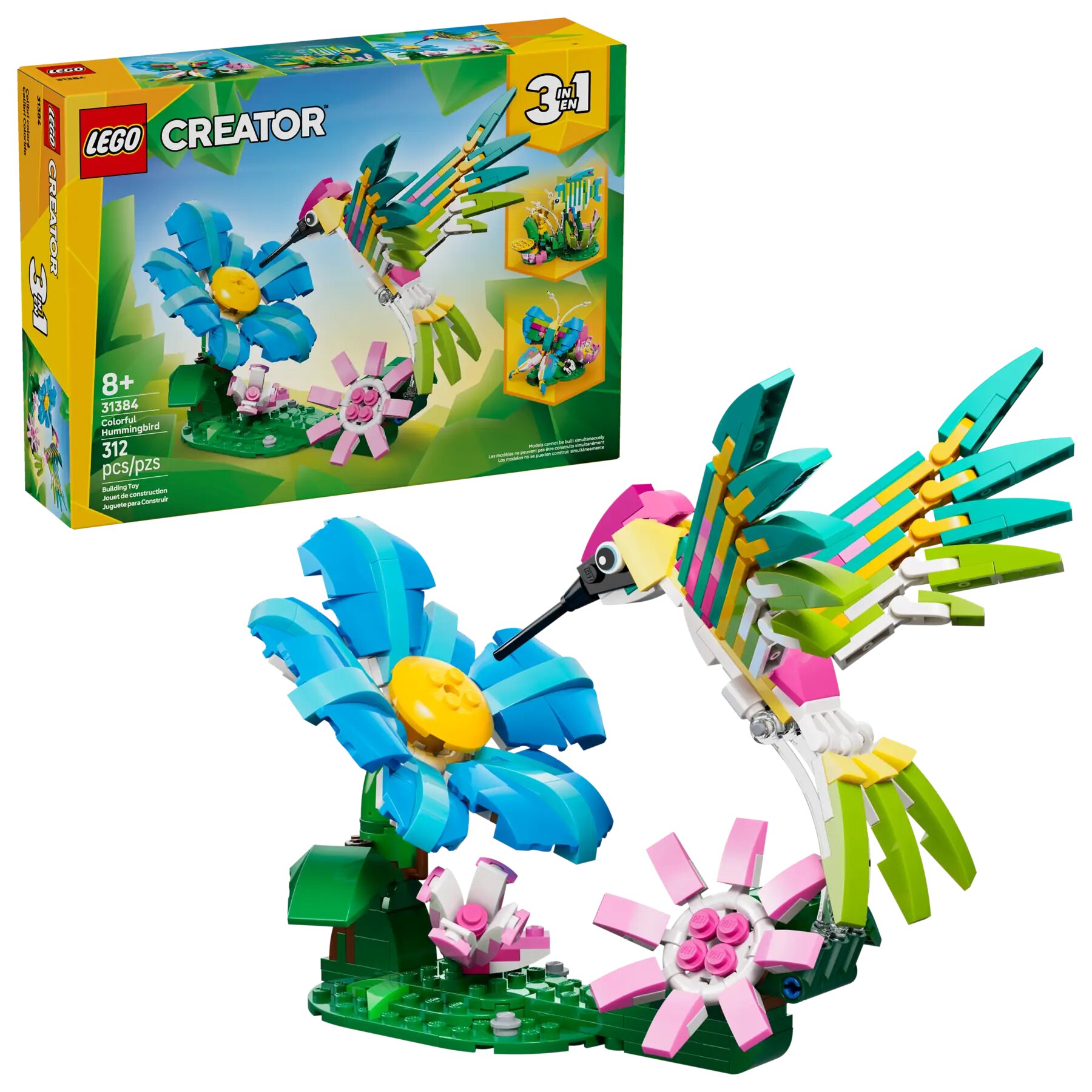 Конструктор LEGO Creator 3-in-1 31384 Дикие животные: красочные колибри, 312 дет.