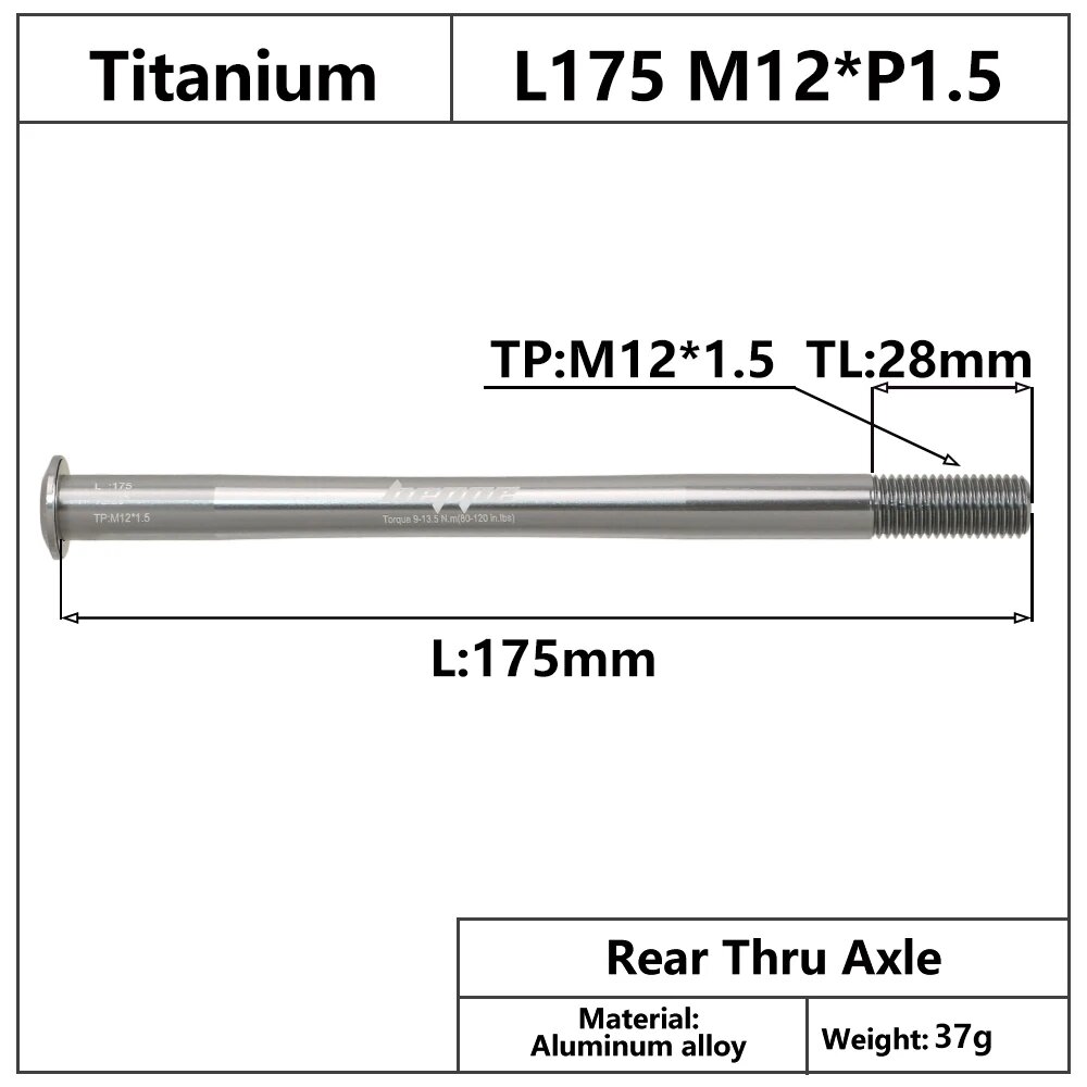 Сквозная ось HEPPE Titanium L175 M12x1.5 TL28