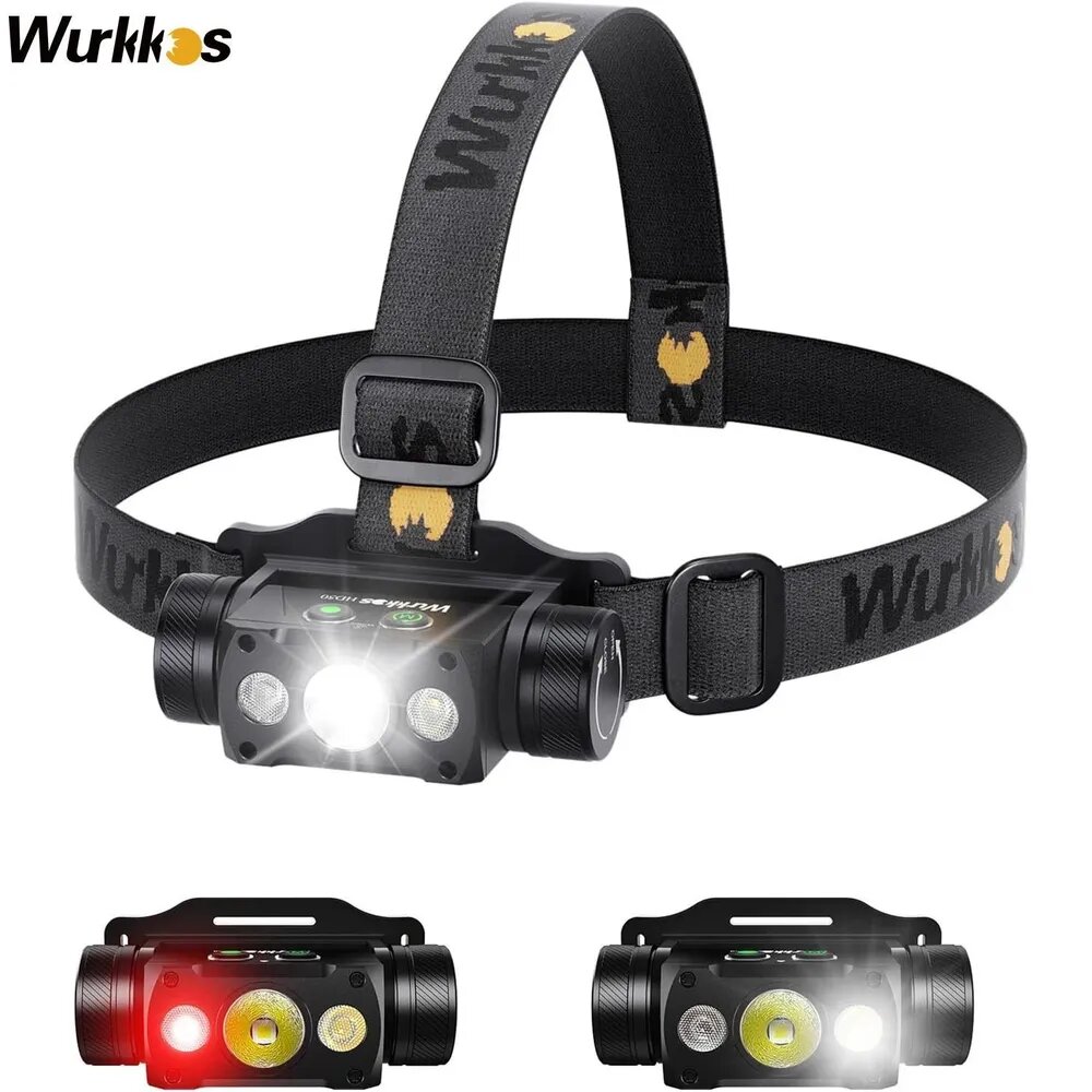 Фонарь-прожектор WURKKOS HD50 4000LM, 40W, 300M дальность, встроенный аккумулятор, IP67 черный