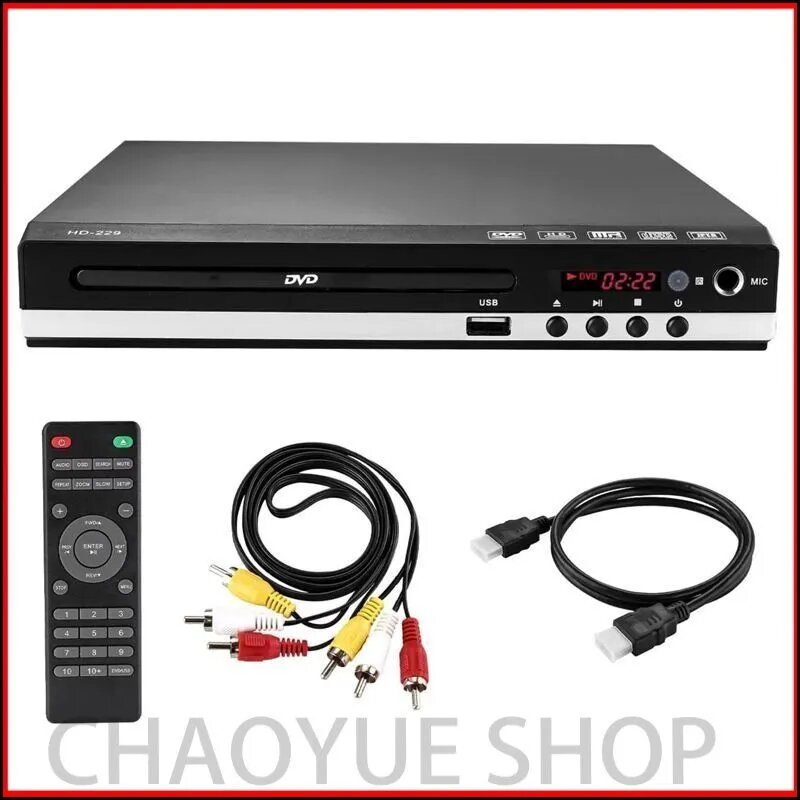 Blu-ray-плеер с поддержкой HDMI и USB для домашнего кинотеатра, черный/белый, воспроизведение 1080P — фото 1
