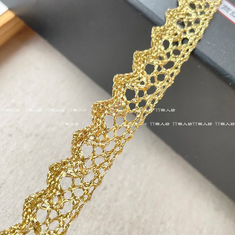 Кружевная тесьма металлическая, 15mm Deep Gold