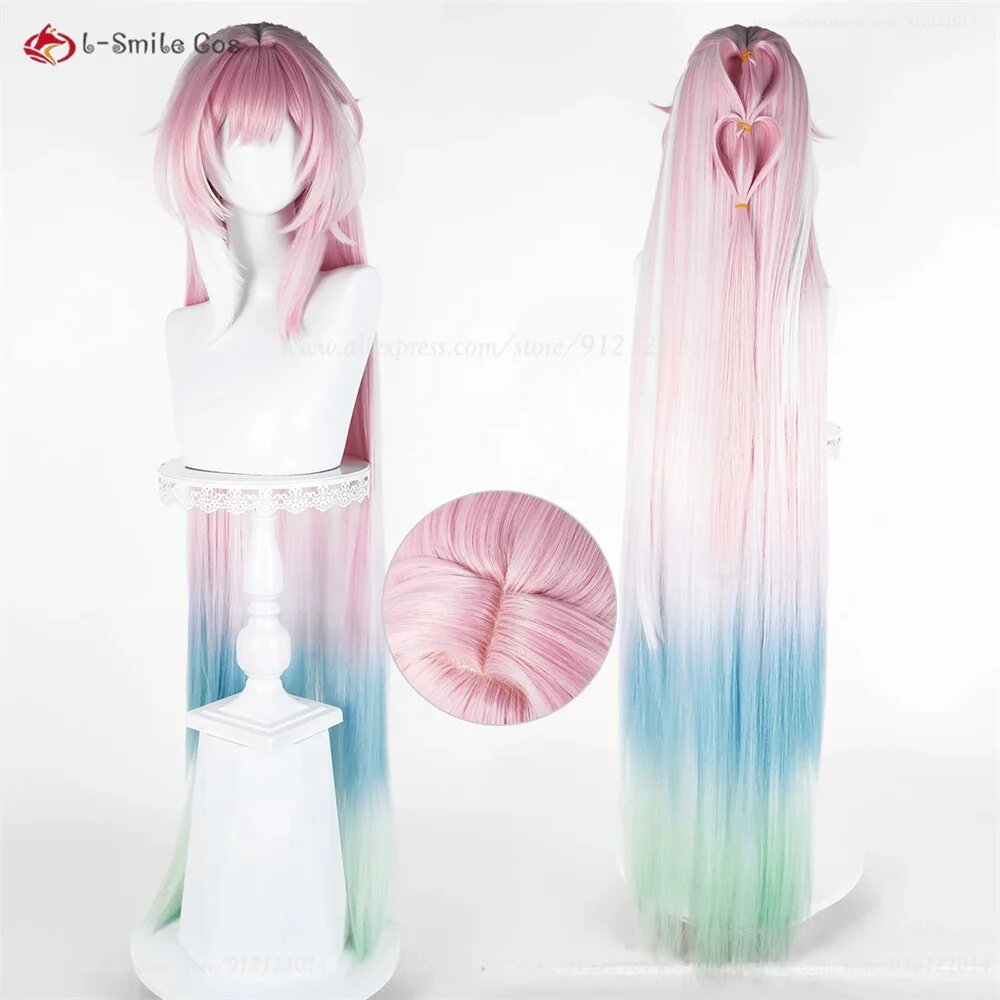 HSR Cyrene Розово-голубой косплей парик 105/130 см, Цвет: Wig C Only