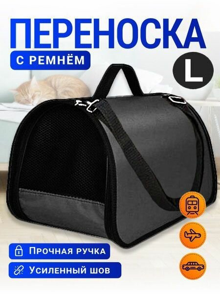 Переноска L с жестким каркасом для кошек и собак до 12 кг XL ZOLO 51х29х29 см для автаперевозок