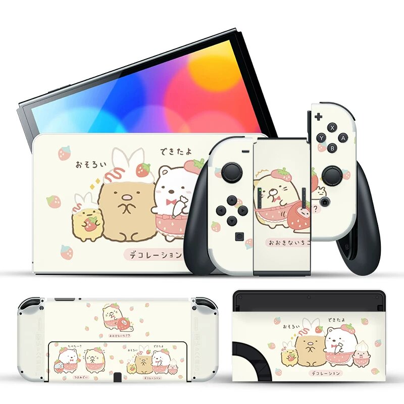 Набор наклеек для Nintendo Switch OLED, 5 шт. с изображением Кибби и Юкки Дог для защиты