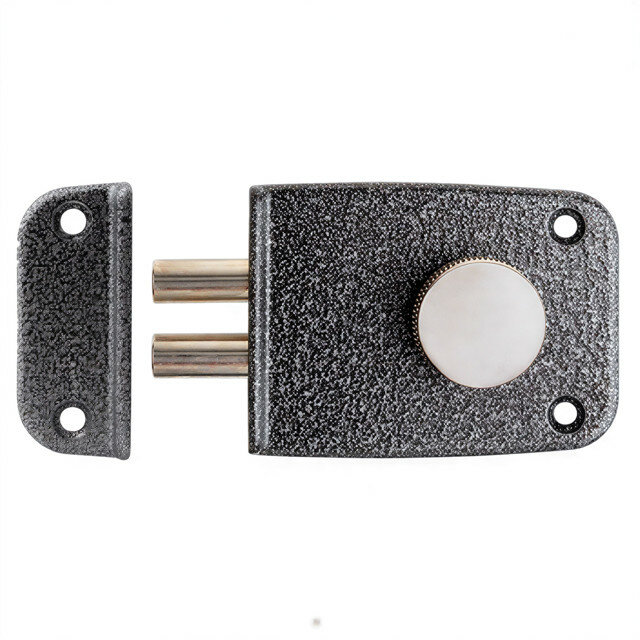 Замок накладной Apecs R03-C-GR (ЗН1-1 КЗ) цилиндровый 2 ригеля