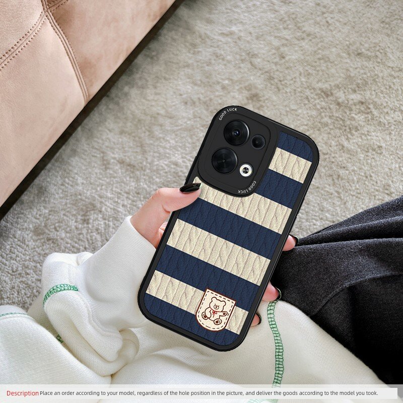 Силиконовый чехол для OPPO Reno9 Черный Щитовой медвежонок, мягкий, ударопрочный