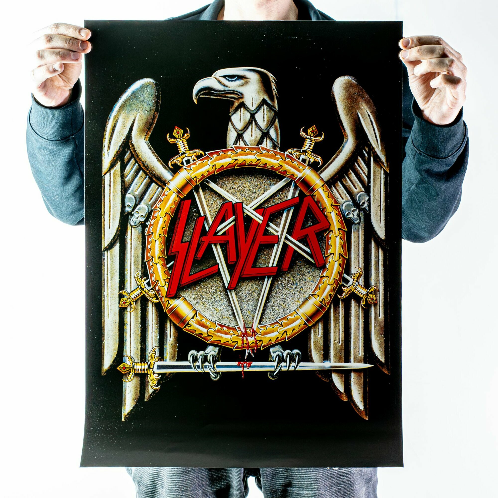 SLAYER. Постер 42 х 60 см. Мелованная бумага, офсетная печать. Плотность бумаги 130 г/м2 (как обложка компакт-диска). Поставляется в прочном картонном тубусе