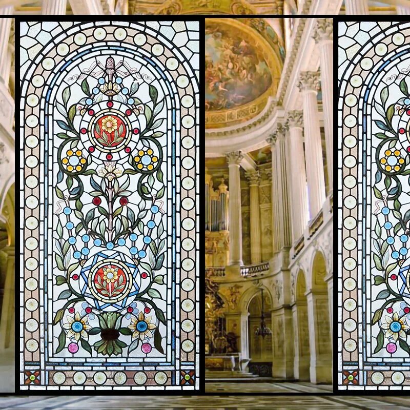 Оконная пленка готика, белый, 40x120cm, цвет 12