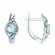 Серьги серебро, 925 проба, родирование, фианит, топаз, длина 1.7 см, , голубой