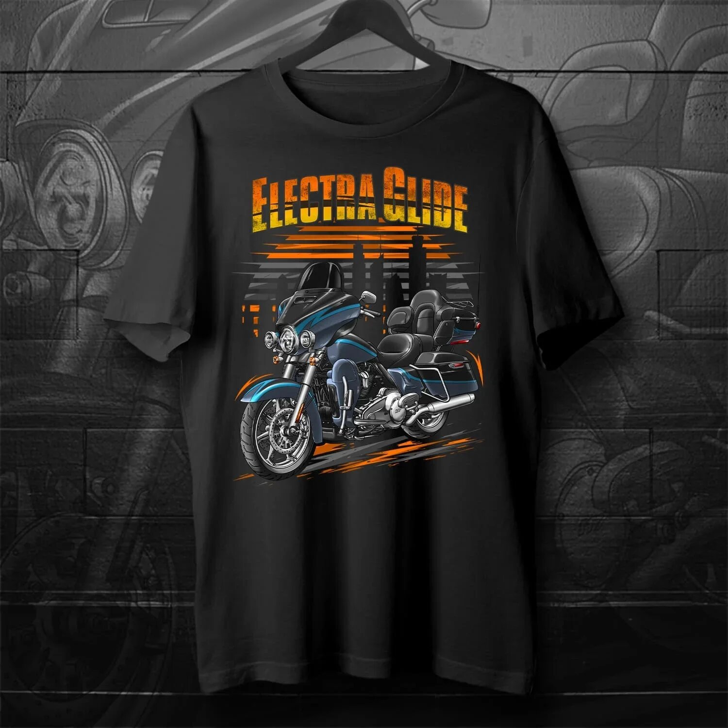 Мужская футболка Electra Glide черная, хлопок