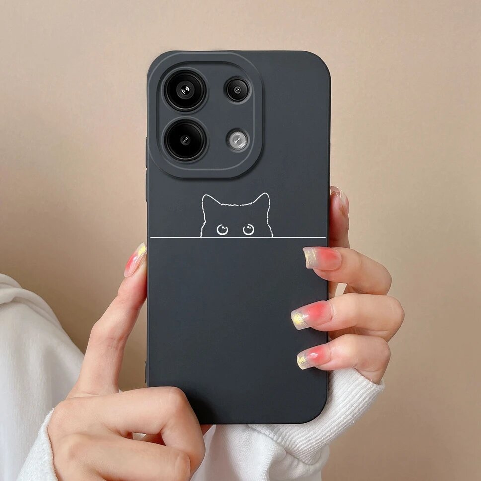 Чехол Poco M6 Pro 5G, TYB213, силикон, черный, с котиком
