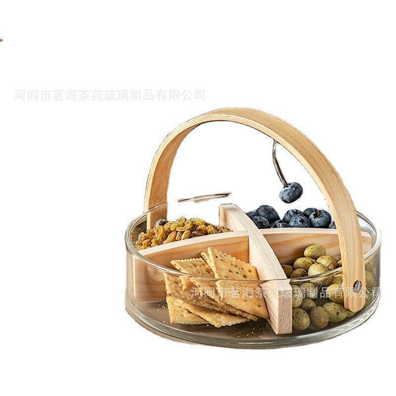 Скандинавская минималистичная ручная корзина, стеклянная чайная корзина, большая салатница, поднос для гостиной, популярна для фотосъемки, фруктовница, ведро для льда.